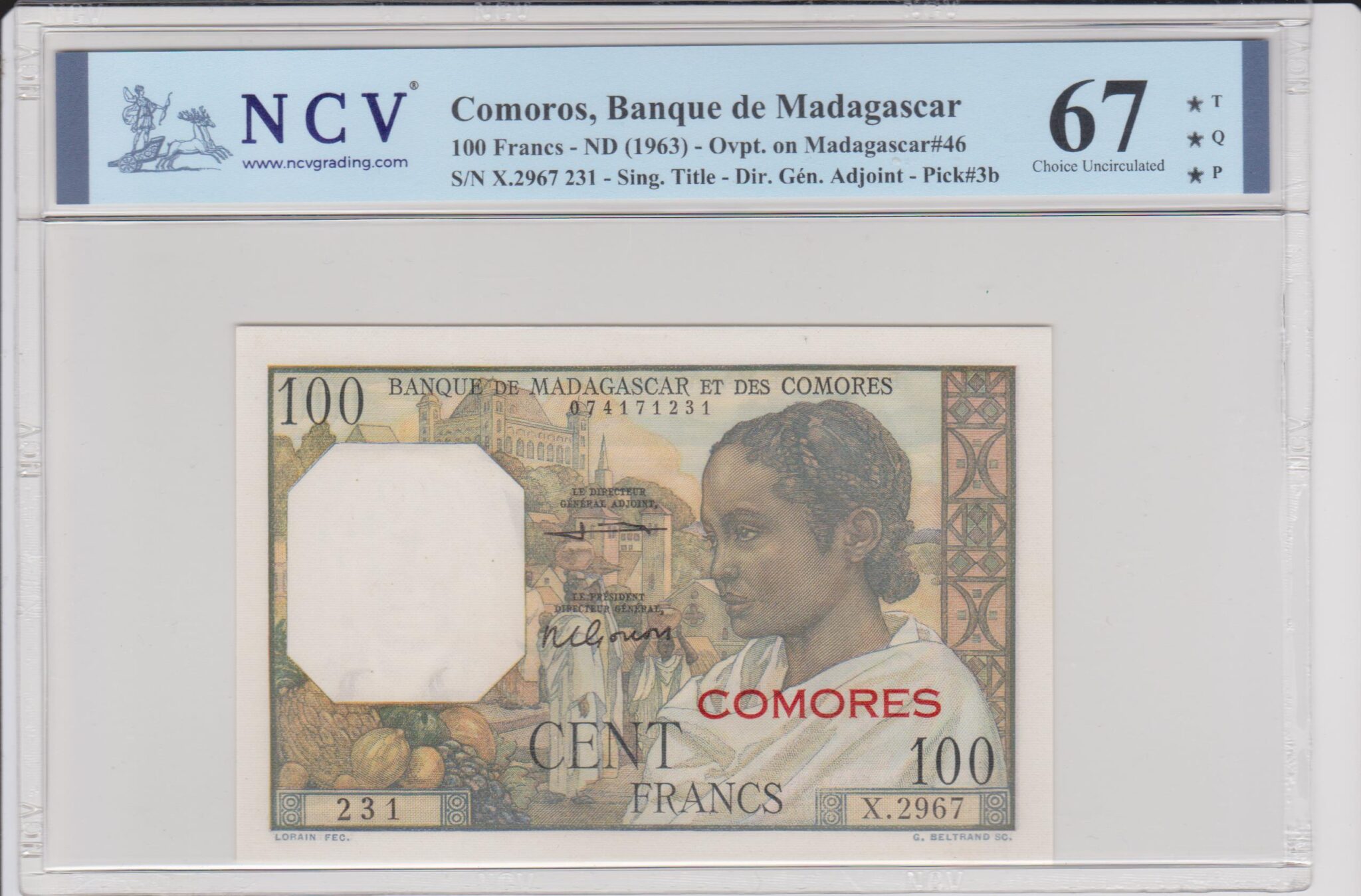Comoros, Banco de Madagascar. 100 francos - Numismática y coleccionismo ...