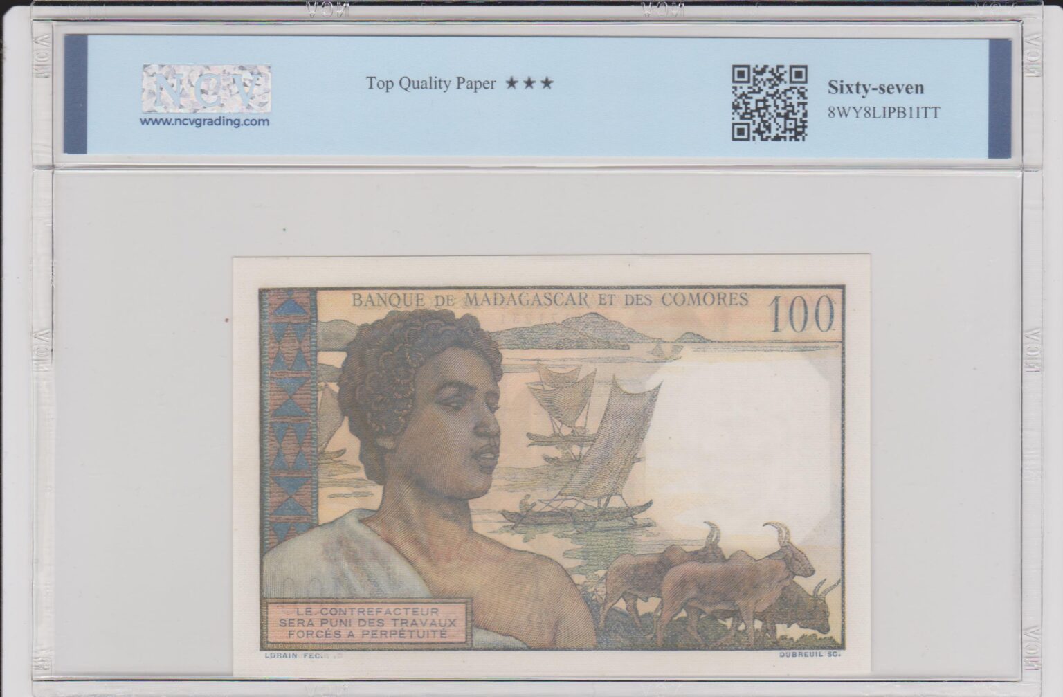 Comoros, Banco de Madagascar. 100 francos - Numismática y coleccionismo ...